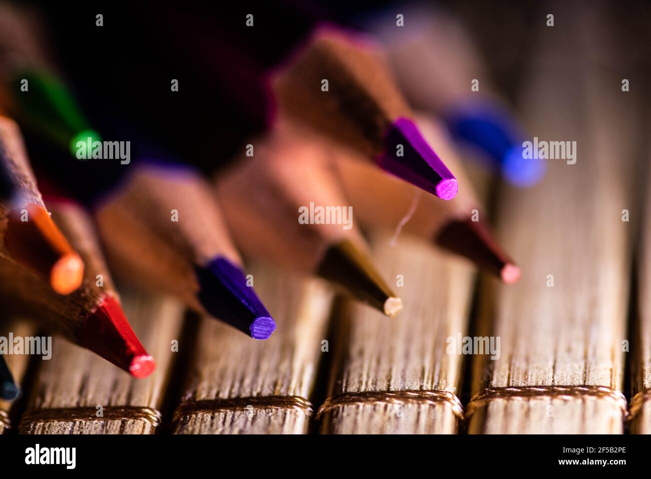 Colored pencils background Stock Photo - Alamy