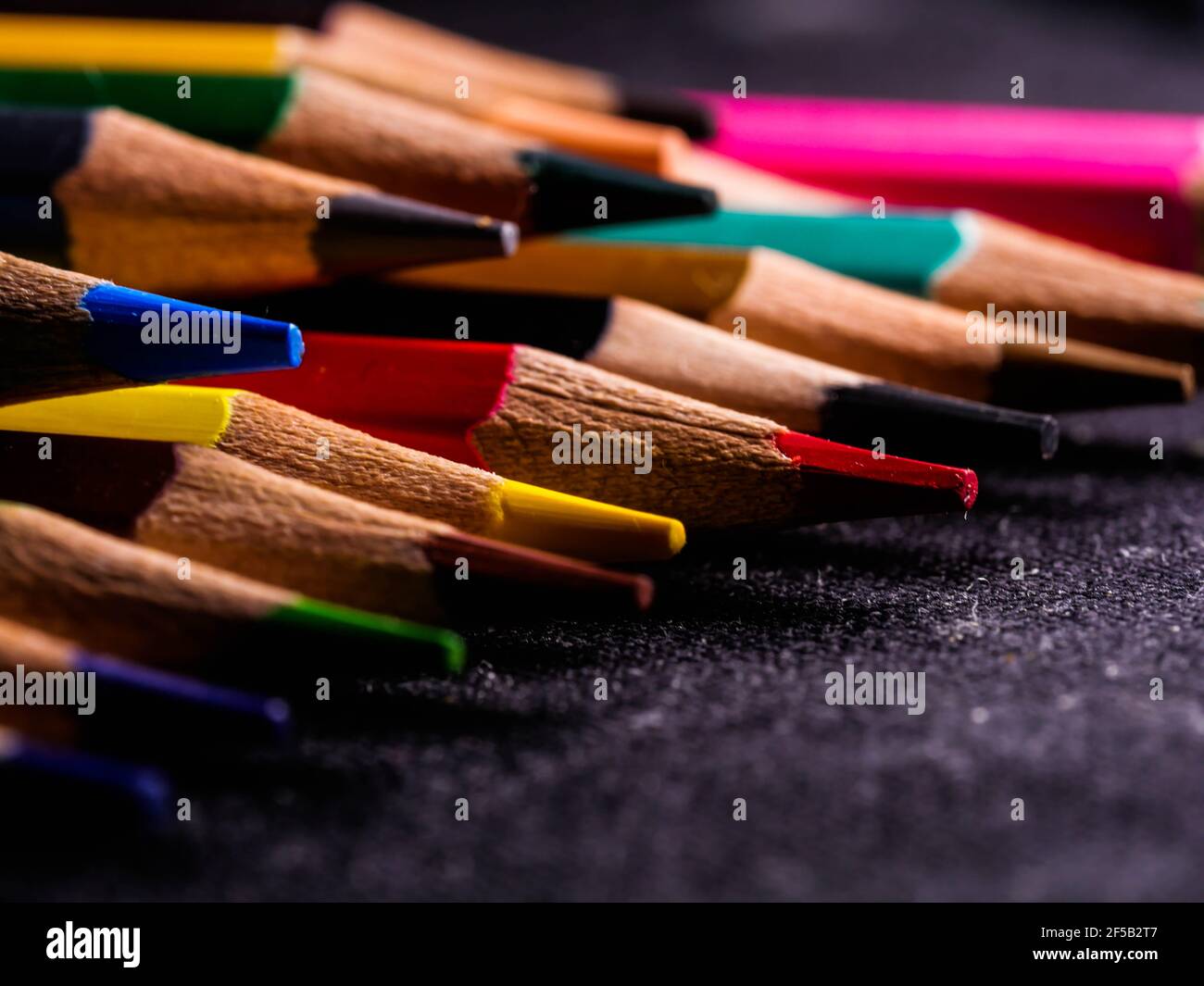Colored pencils background Stock Photo - Alamy