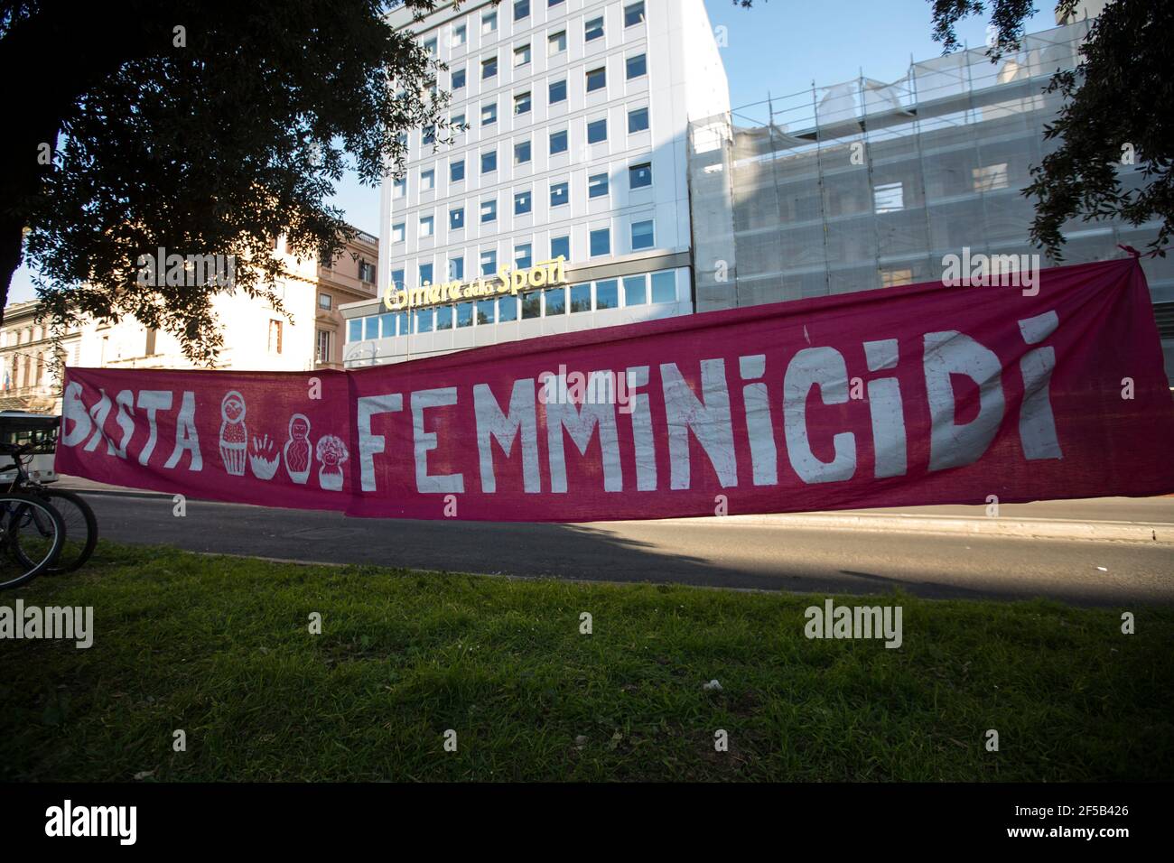 Rome, Italy. 25th Mar, 2021. The feminist and transfeminist Italian ...