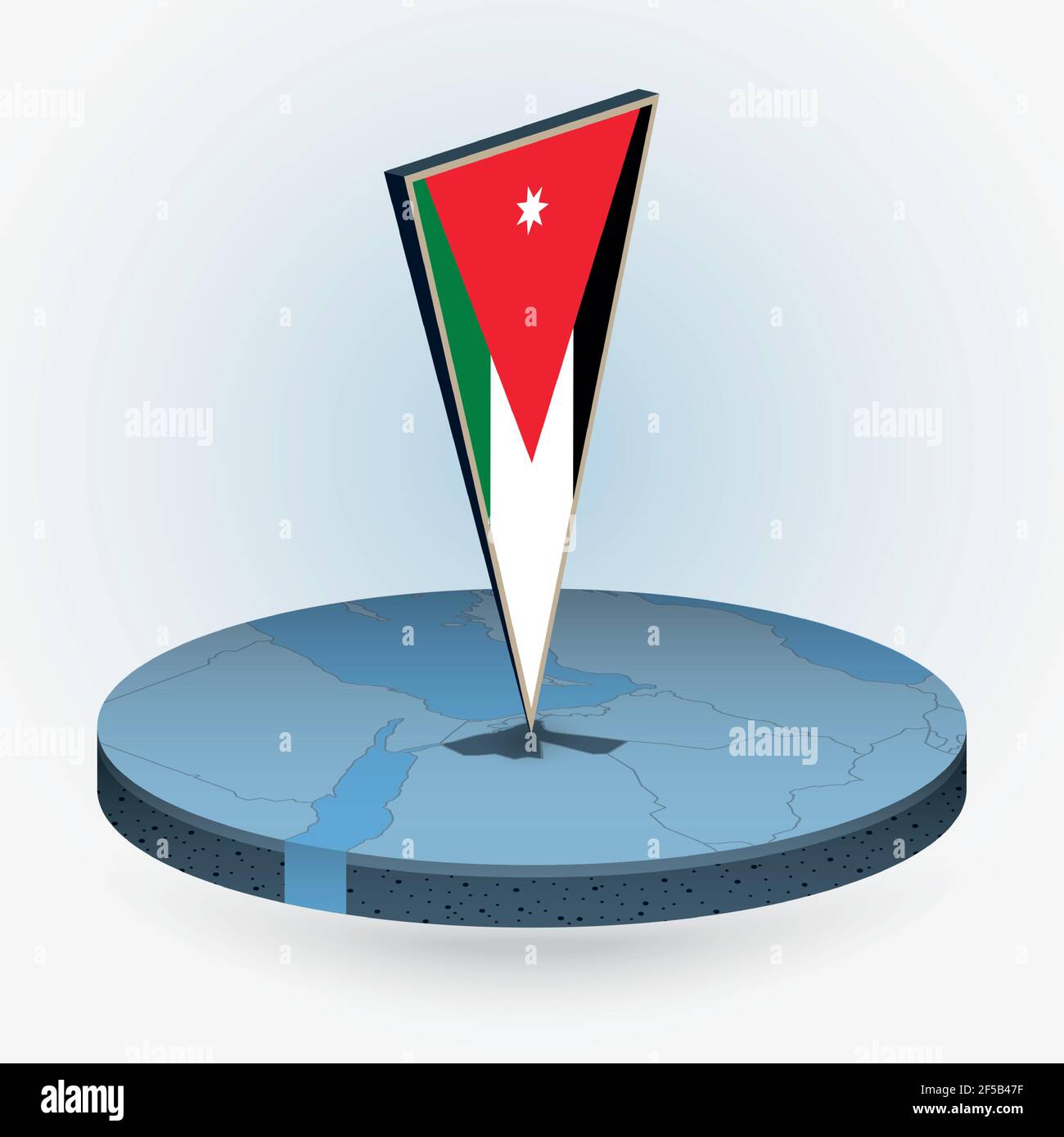 Jordan map in round isometric style with triangular 3D flag of Jordan ...