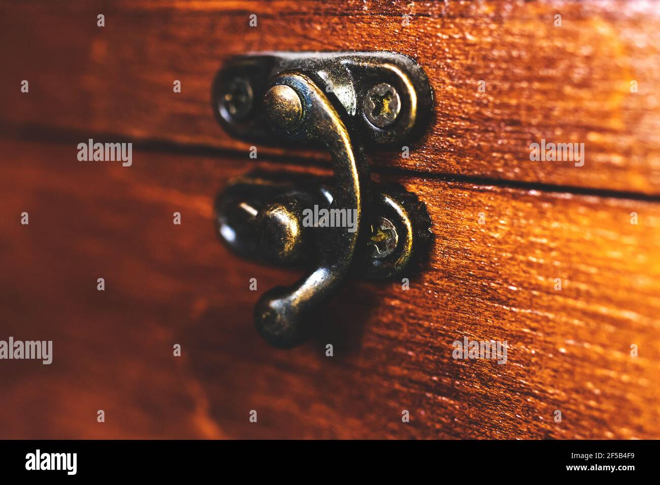 Jewelry chest close up, vintage treasure box with old wood Stock Photo ...