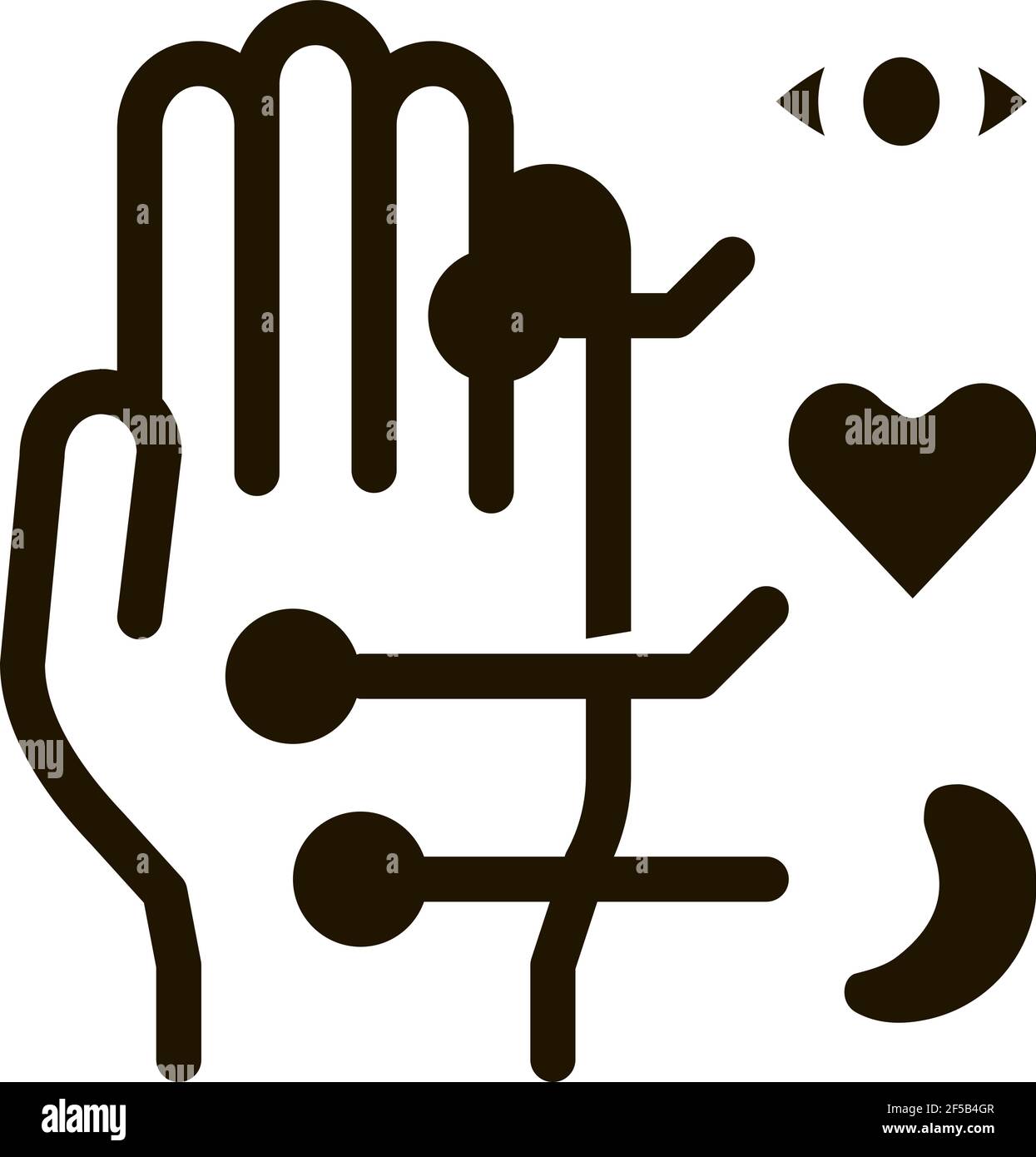 different points of impact of organs on arm icon Vector Glyph ...