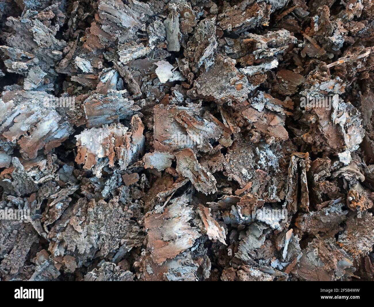 Waste from production. Metal slag from the plasma cutting installation ...