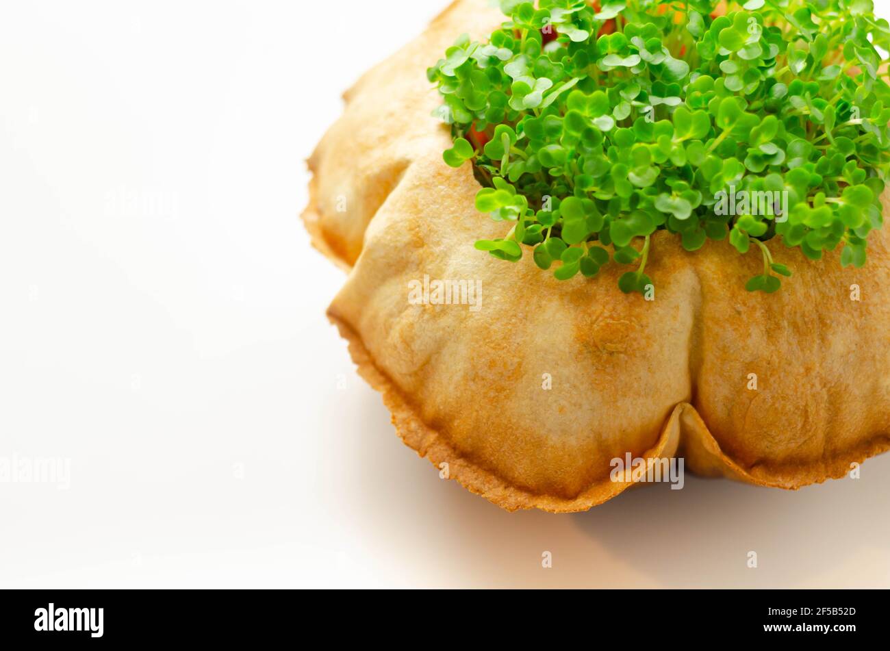Fresh Cress in Indian deep-fried bread called poori, an interesting ...