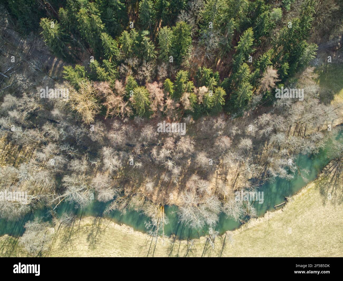 Aerial view meandering river flowing hi-res stock photography and ...