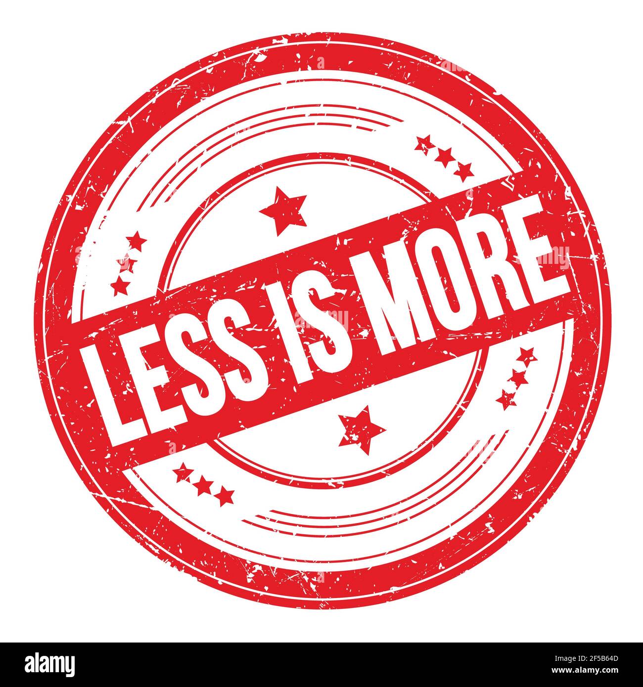 LESS IS MORE text on red round grungy texture stamp Stock Photo - Alamy
