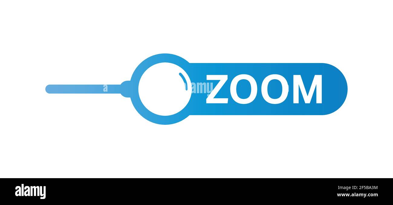 magnifying glass symbol and zoom word. zoom concept Stock Vector Image ...
