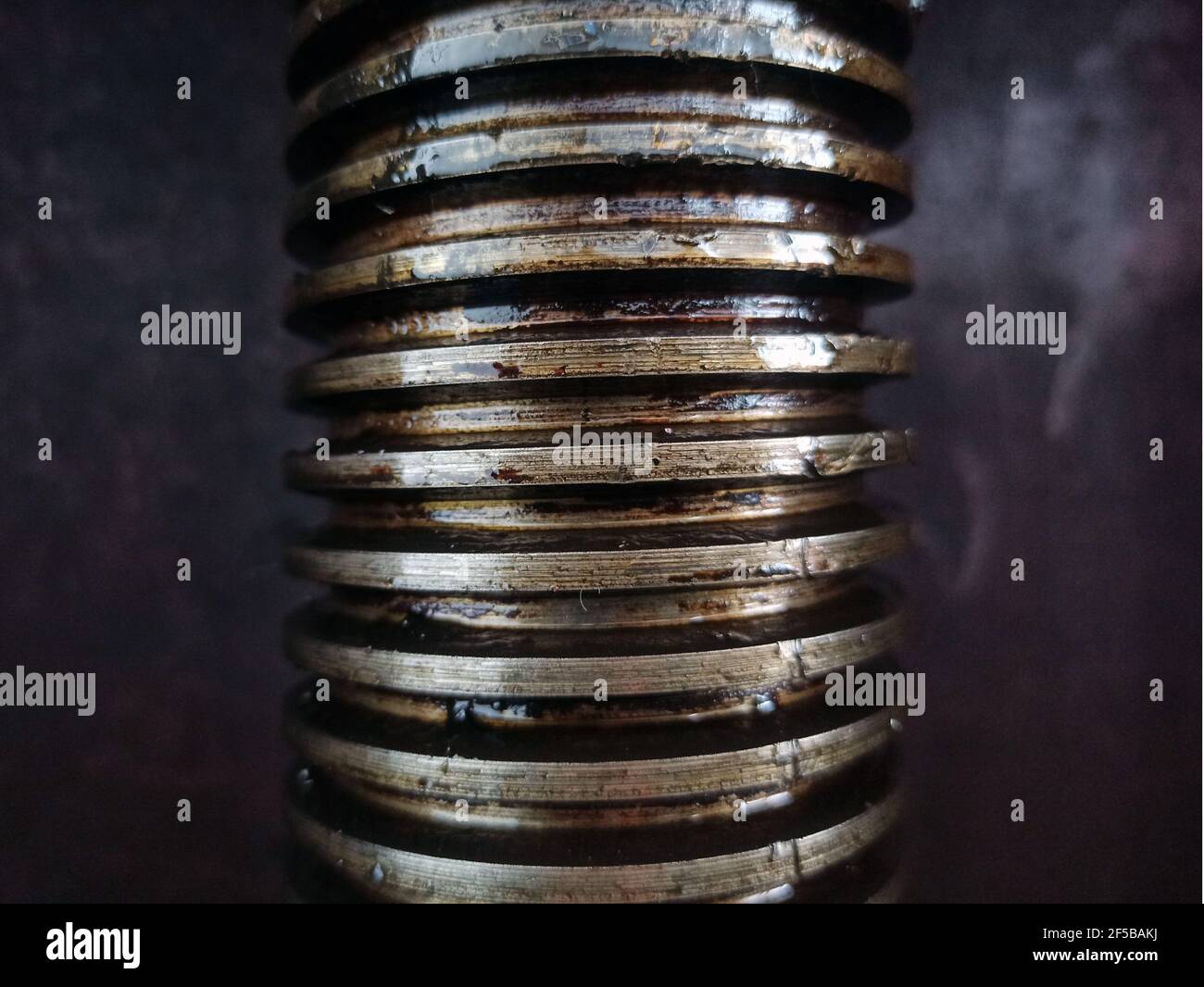 Close-up of threaded transmission mount. Screw elevator. Industry Stock ...