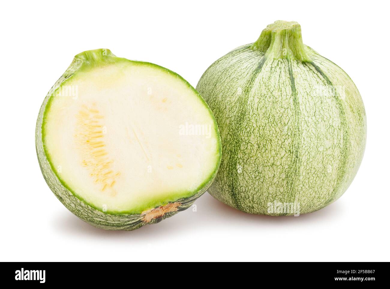 sliced round squash path isolated on white Stock Photo - Alamy