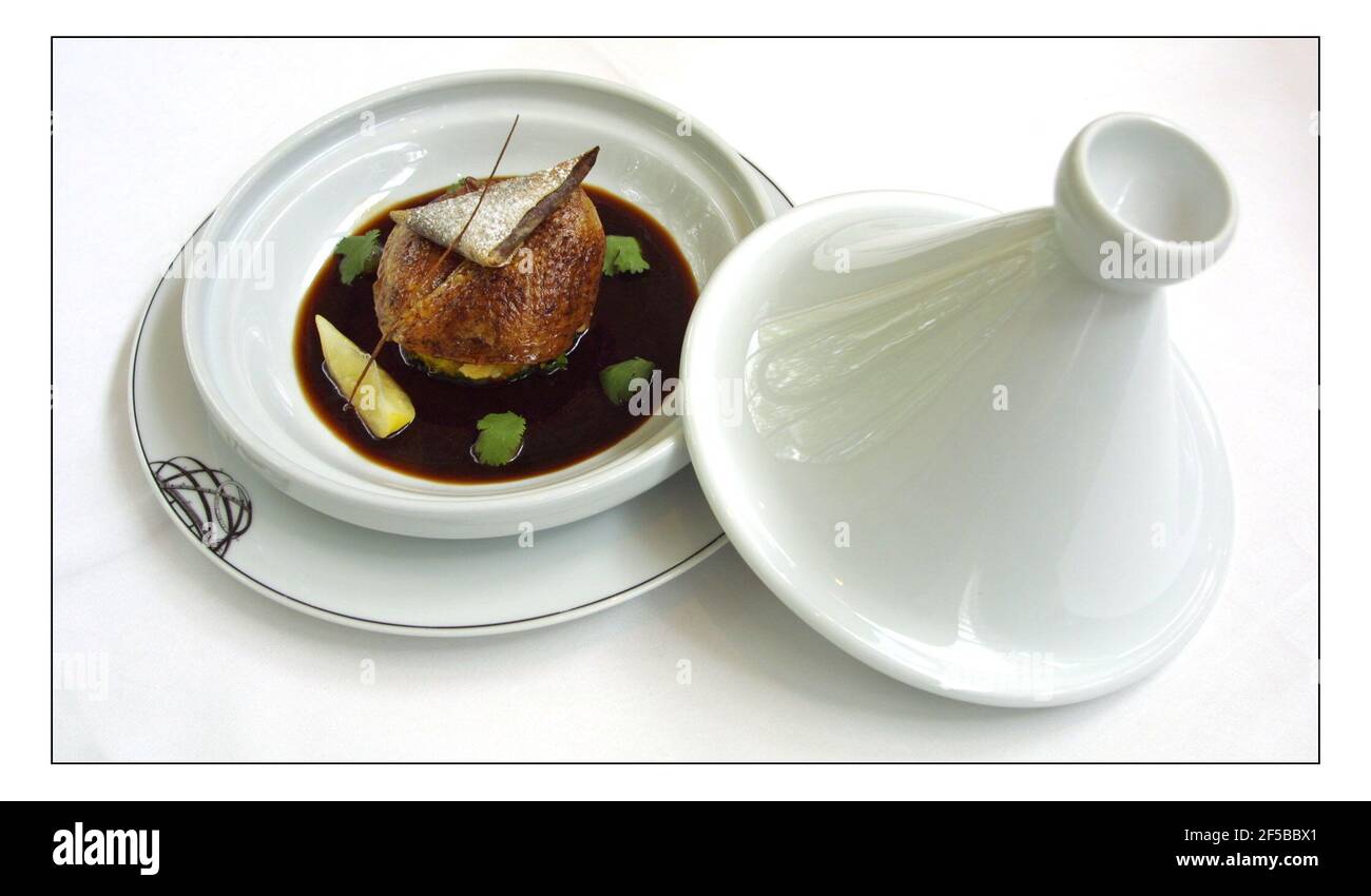 Terence Conran's restaurant The Orrery....Tagine of pigeon, saffron ...