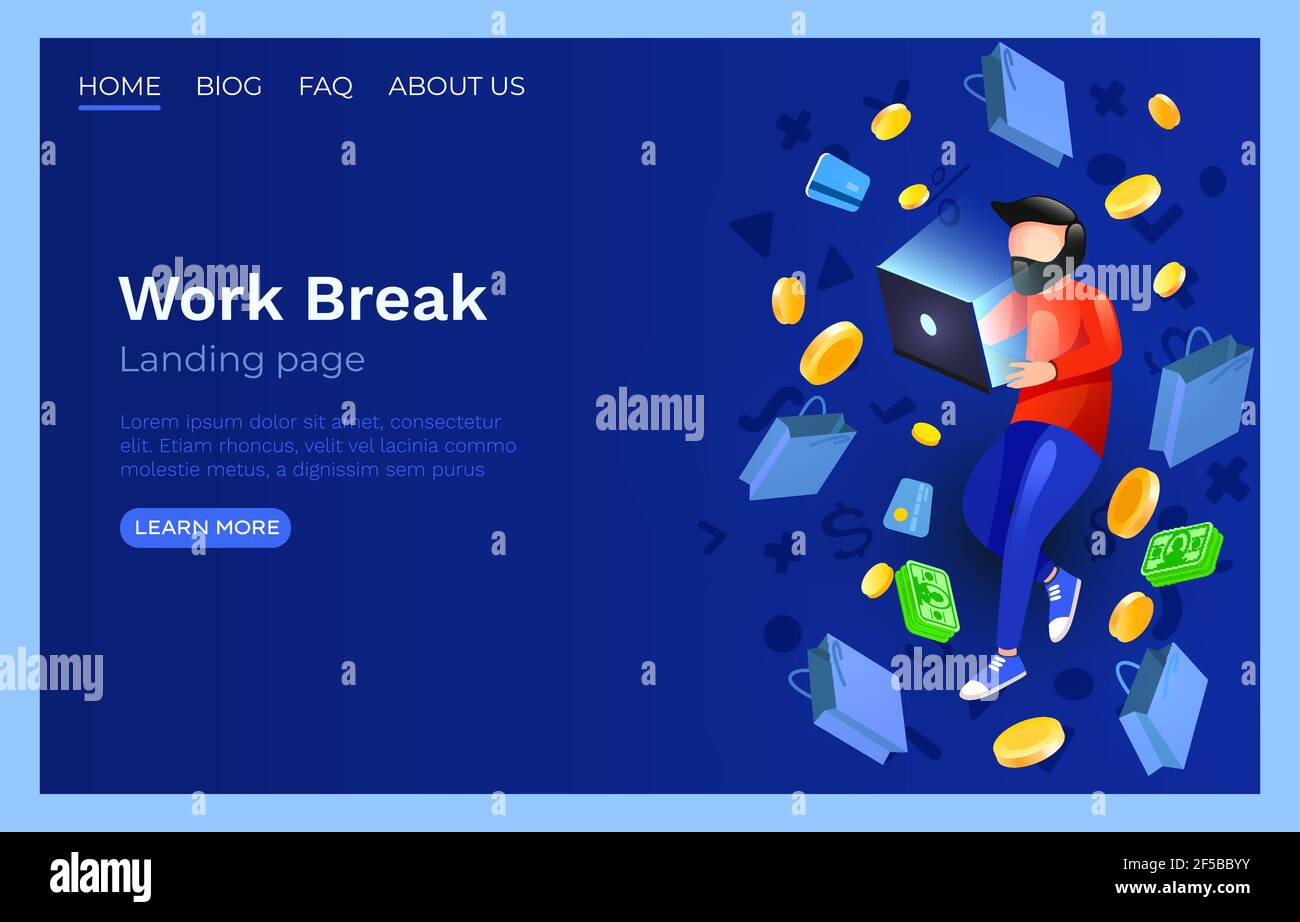 Work Process office room, landing page website, developer freelancer ...