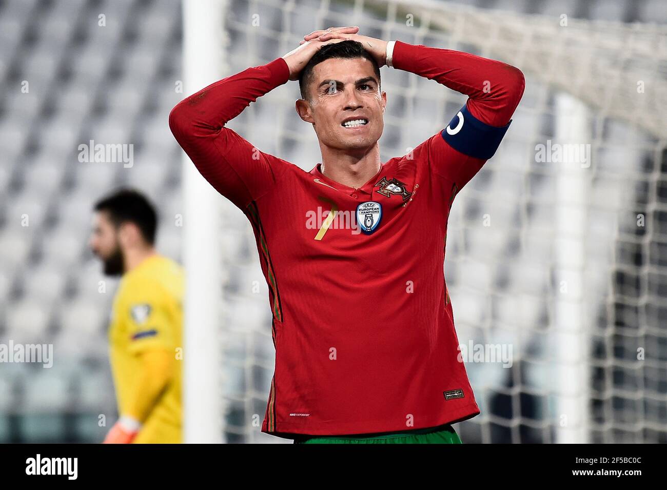Turin, Italy - 24 March, 2021: Cristiano Ronaldo of Portugal looks ...