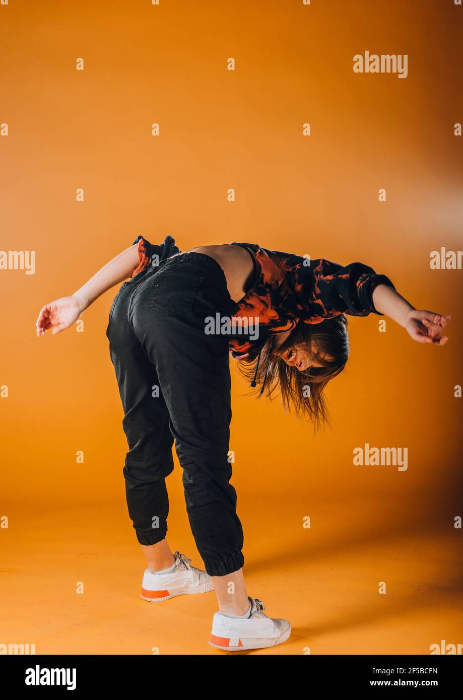 Modern dancing performer exercising during a dance practice Stock Photo ...