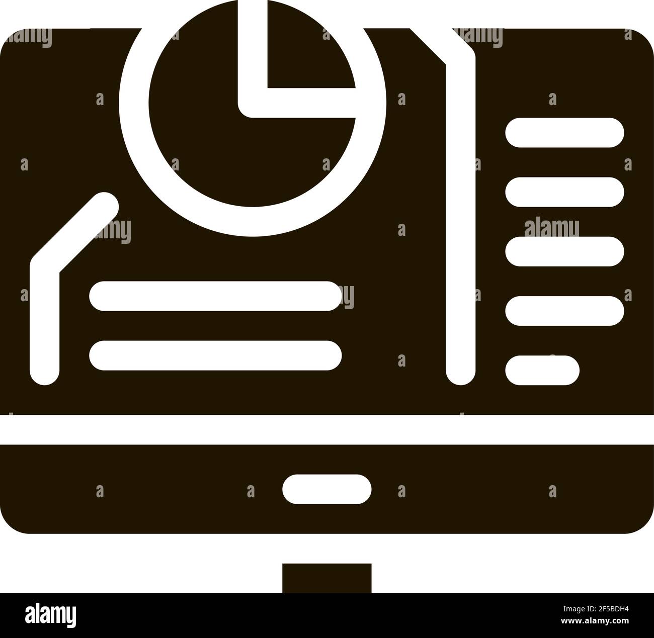 pie chart in computer icon Vector Glyph Illustration Stock Vector Image ...