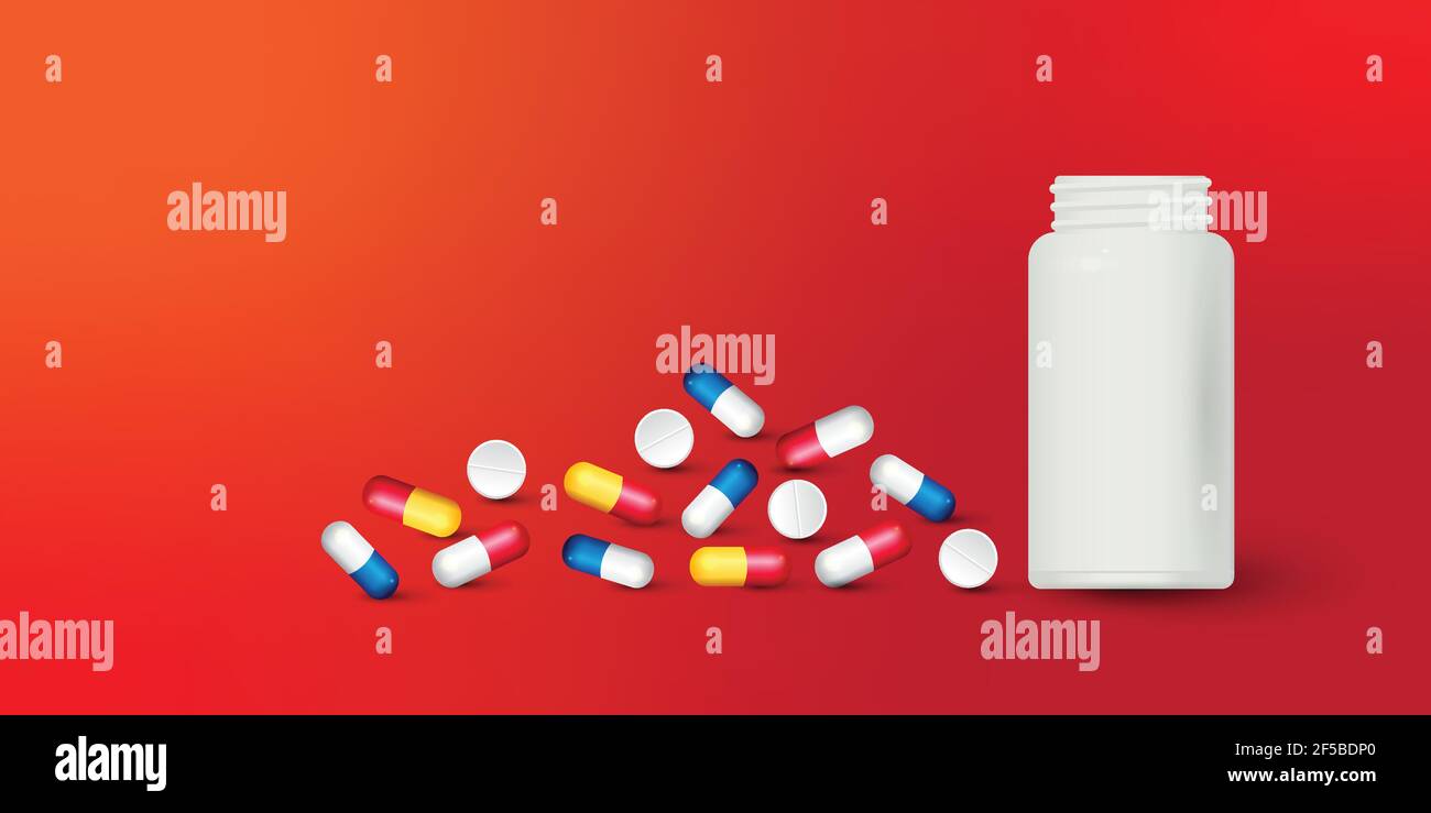 Medication pills bottle on Stock Vector Images - Alamy