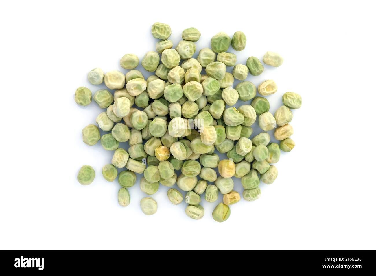 Dry whole peas on white background top view. Green peas for planting in ...