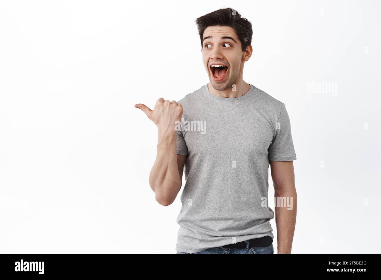 Surprise pointing hi-res stock photography and images - Alamy