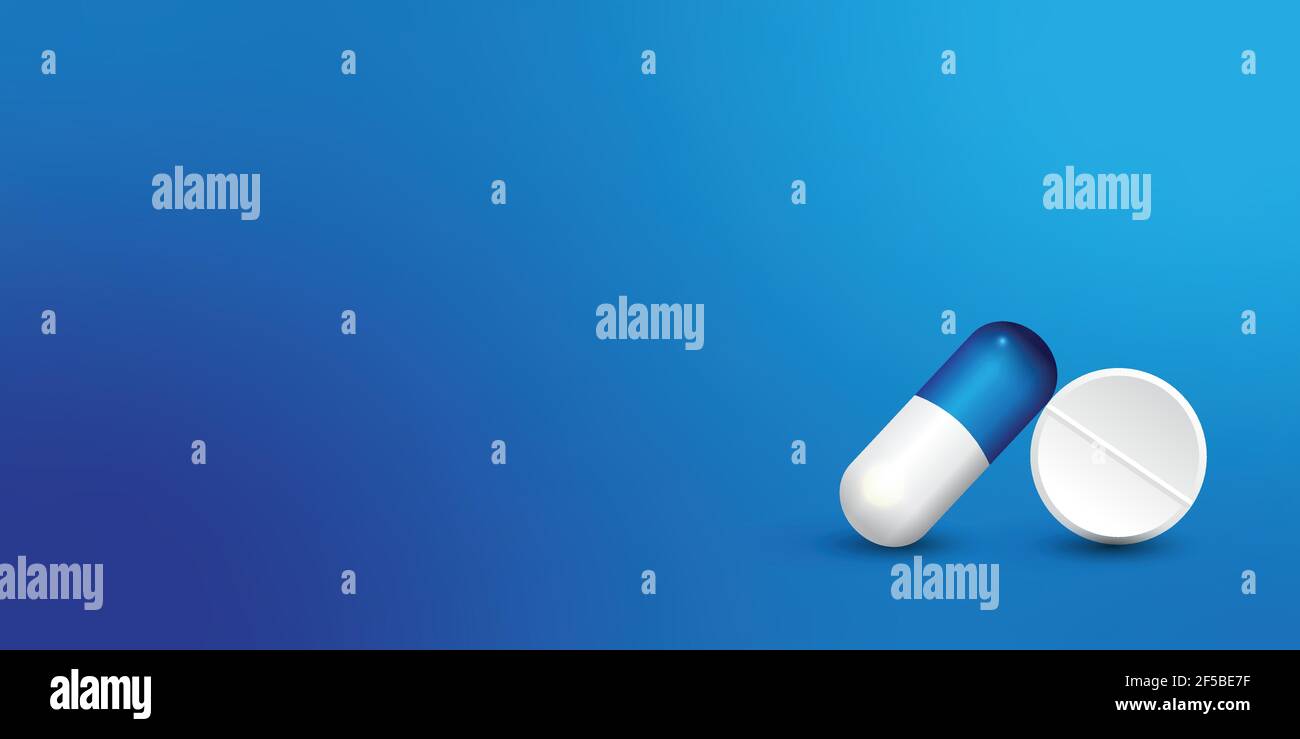 Pills. Medicine tablets isolated on background, different round and ...