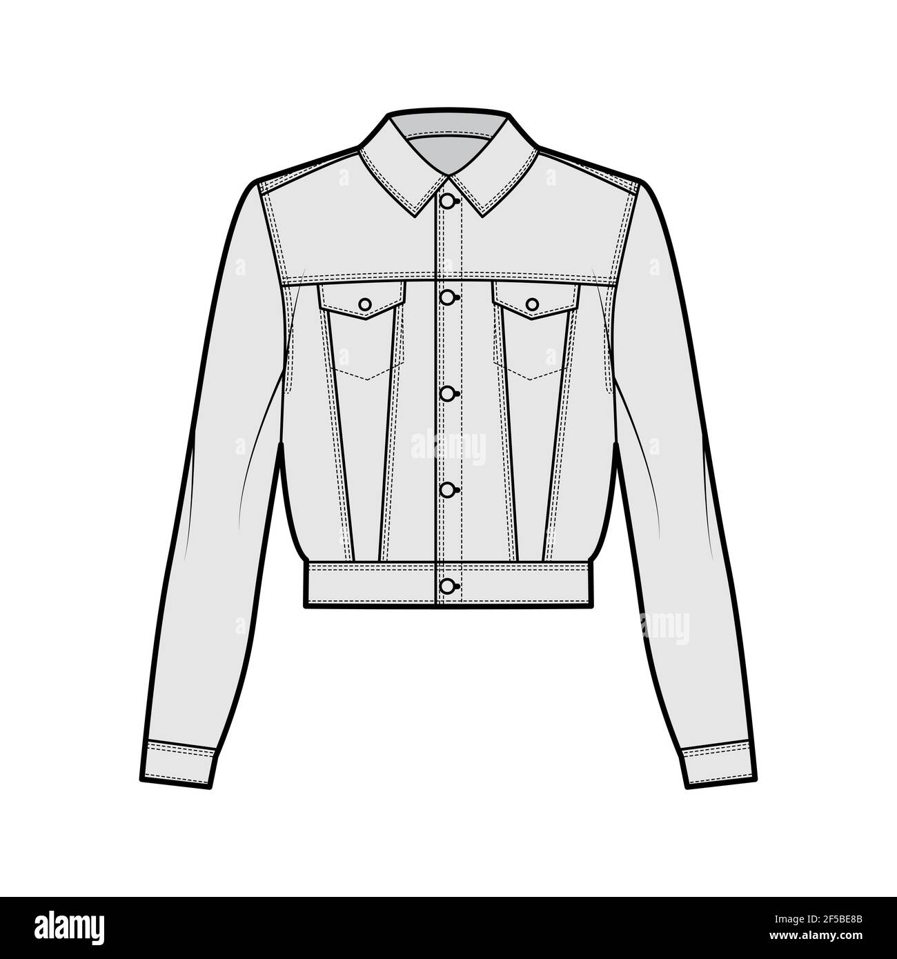 Black cropped jacket Stock Vector Images - Alamy