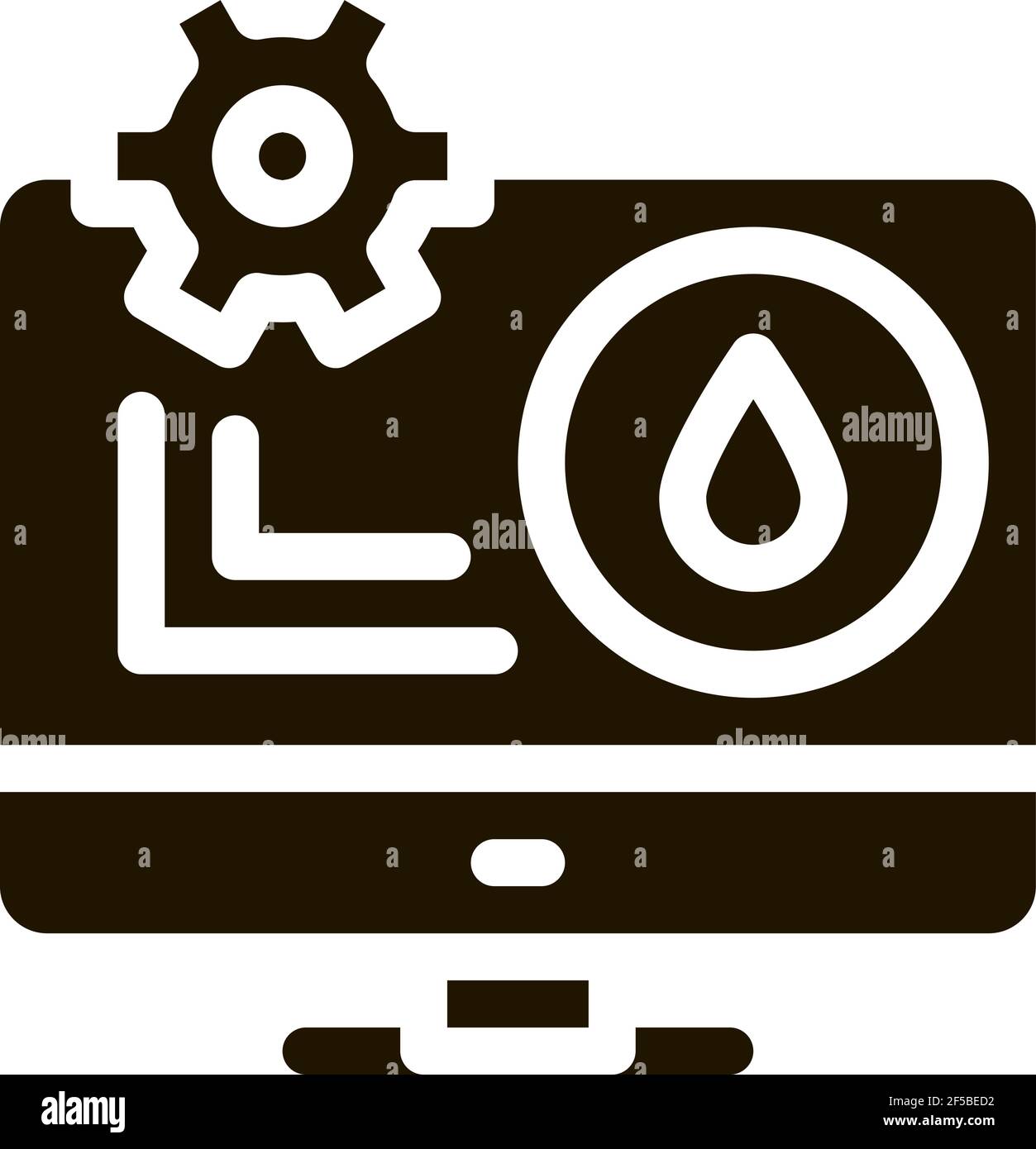gas consumption settings via computer icon vector illustration Stock ...