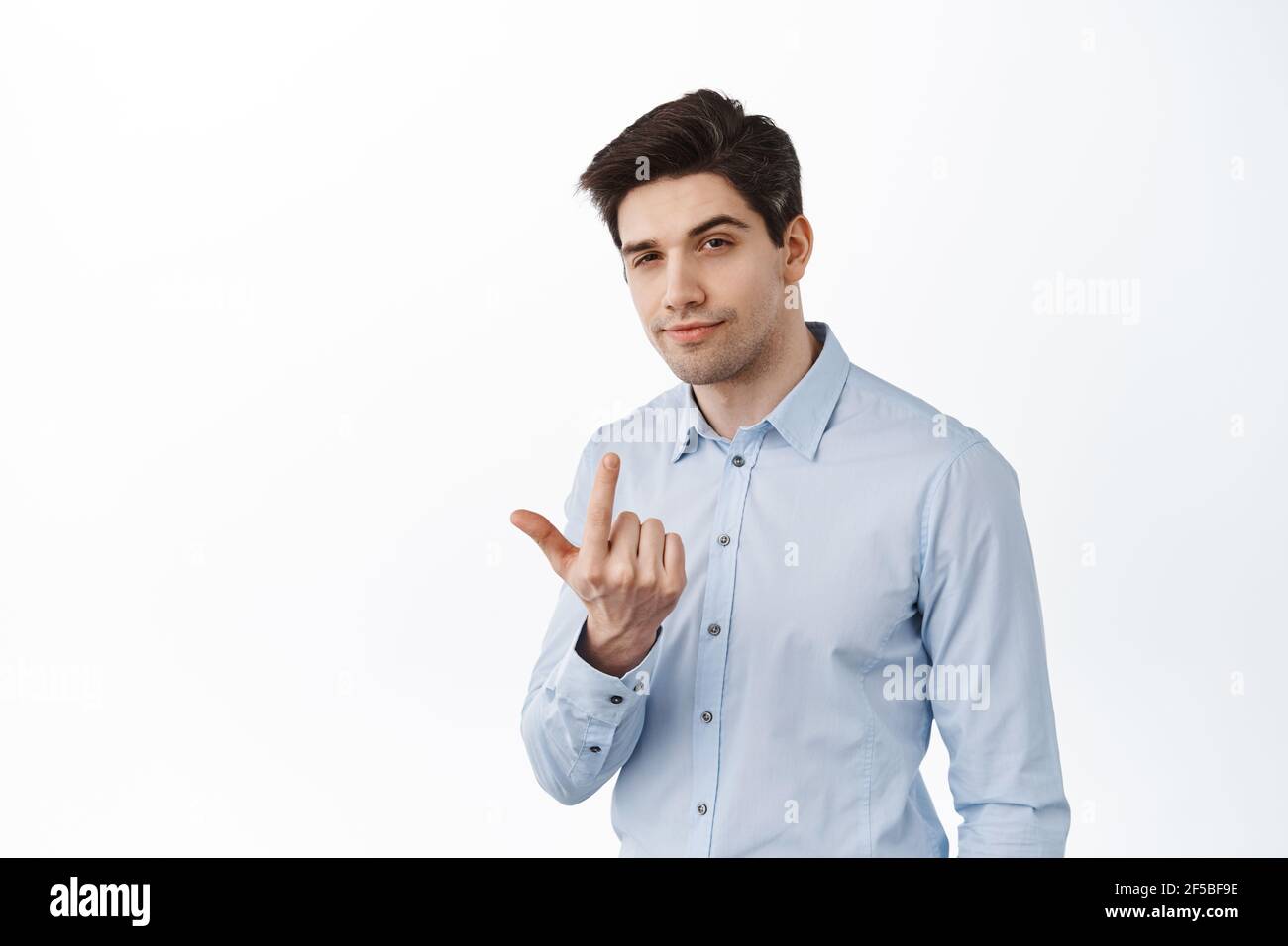 Come here. Handsome businessman, corporate man lure, tell to come ...