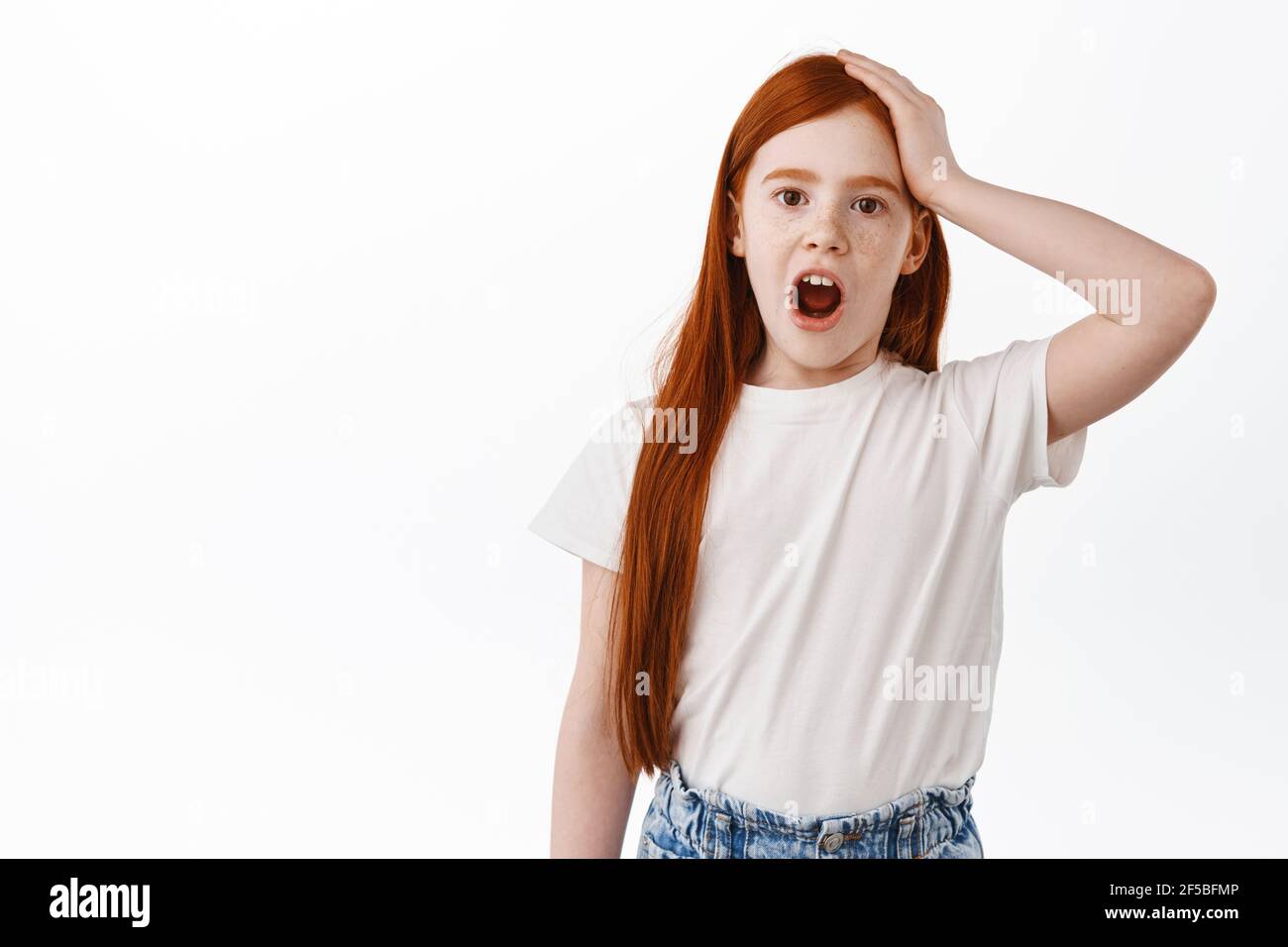 Remember forget. Cute redhead little girl, kid with long ginger hair ...