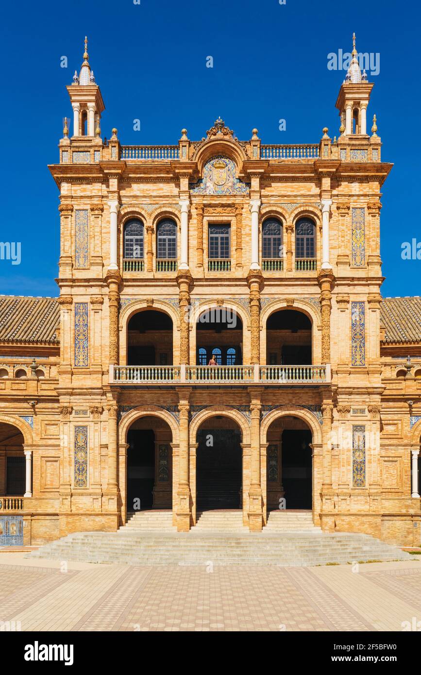 Building of Spain Square of Seville, Andalusia Stock Photo - Alamy