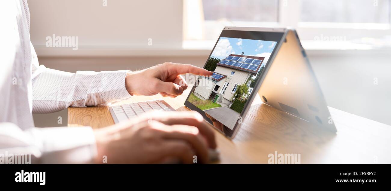 Real Estate House Online Search List On Computer Stock Photo - Alamy
