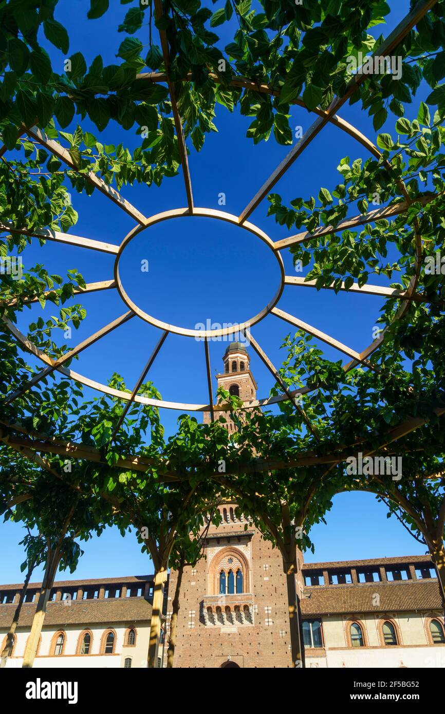 Milan, Lombardy, Italy: historic castle known as Castello Sforzesco ...