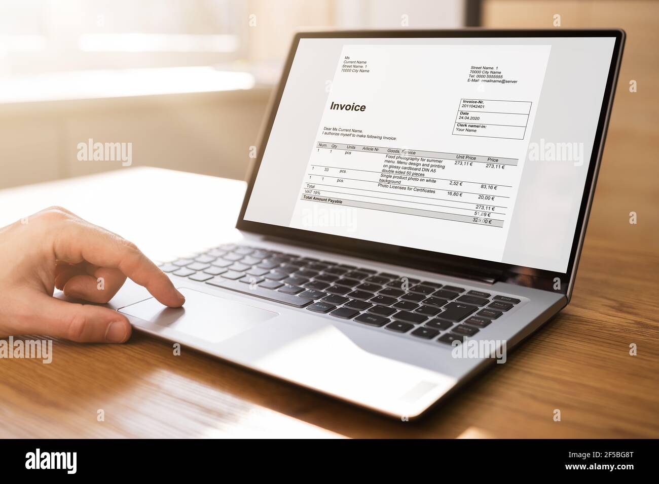 Accountant Using Online Invoice For Budget And Tax Audit Stock Photo ...