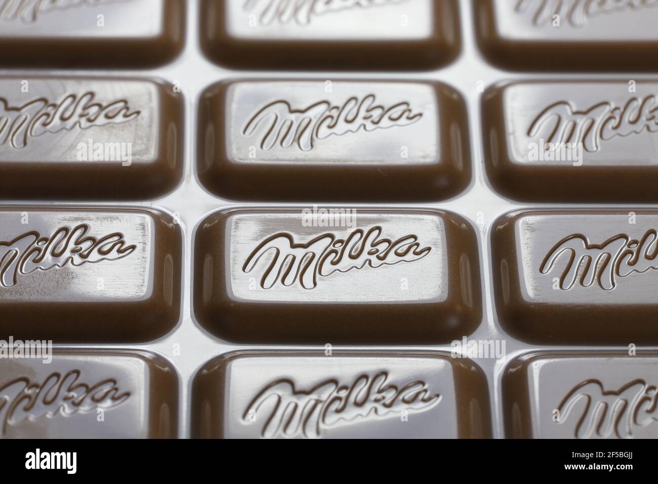 Milka Alpine Milk bar of chocolate Stock Photo - Alamy