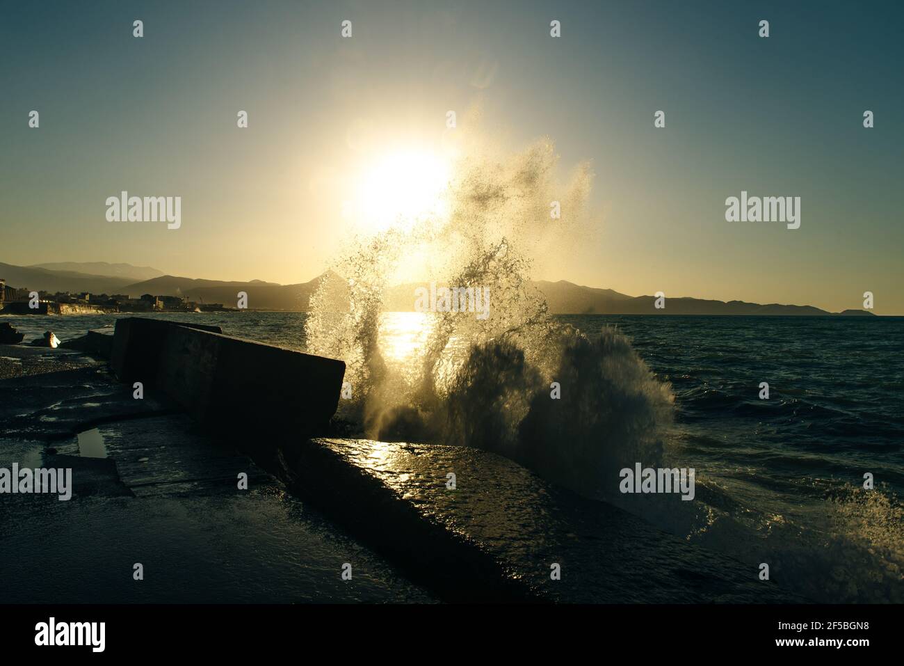 Crete Heraklion Greece port harbor boats panoramic view. Greece - sep ...