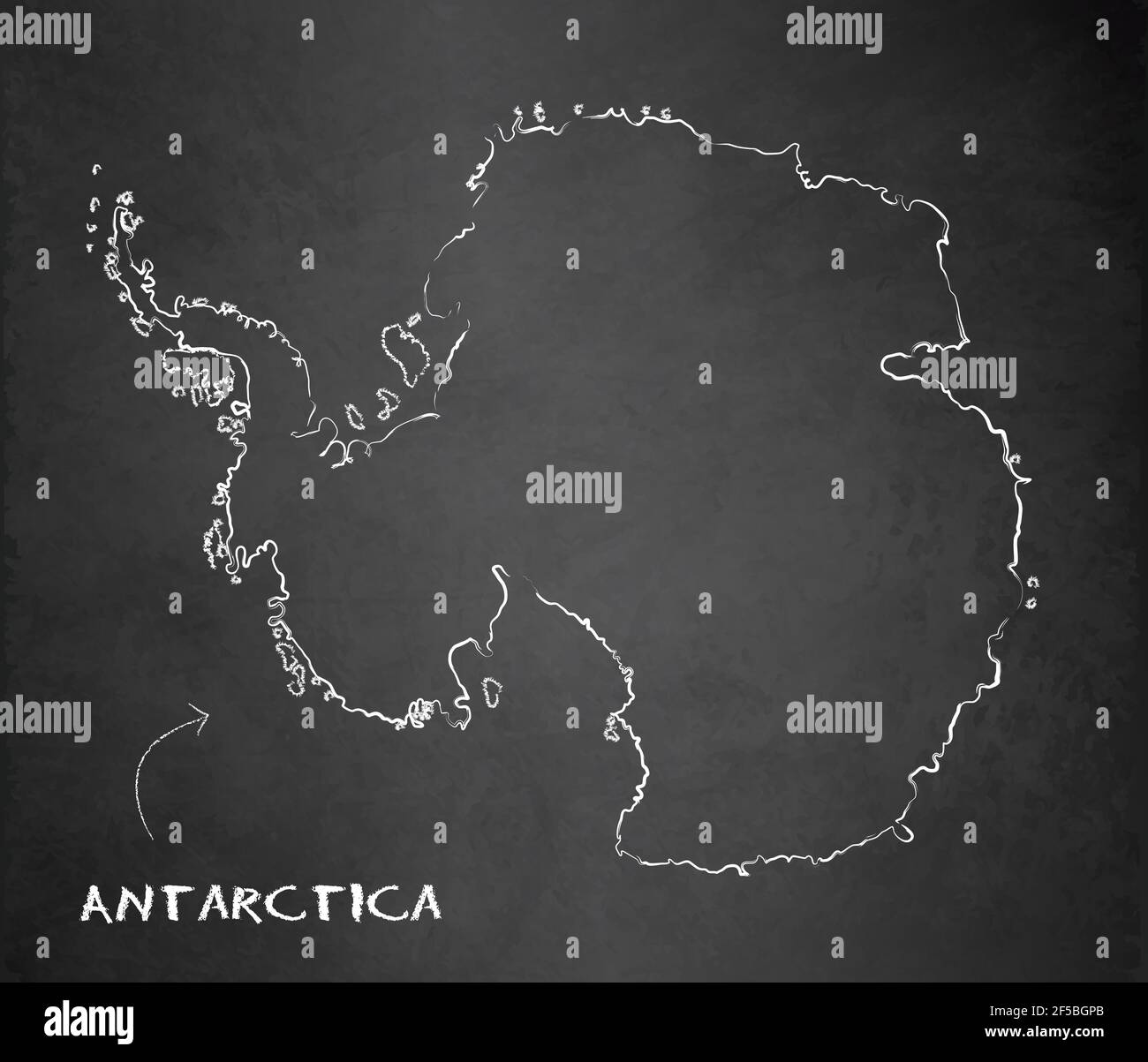Antarctica map card blackboard chalkboard vector Stock Vector Image ...
