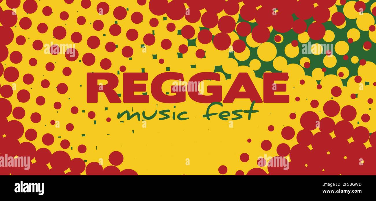 Template of reggae music festival with halftone effect. Vector graphic ...