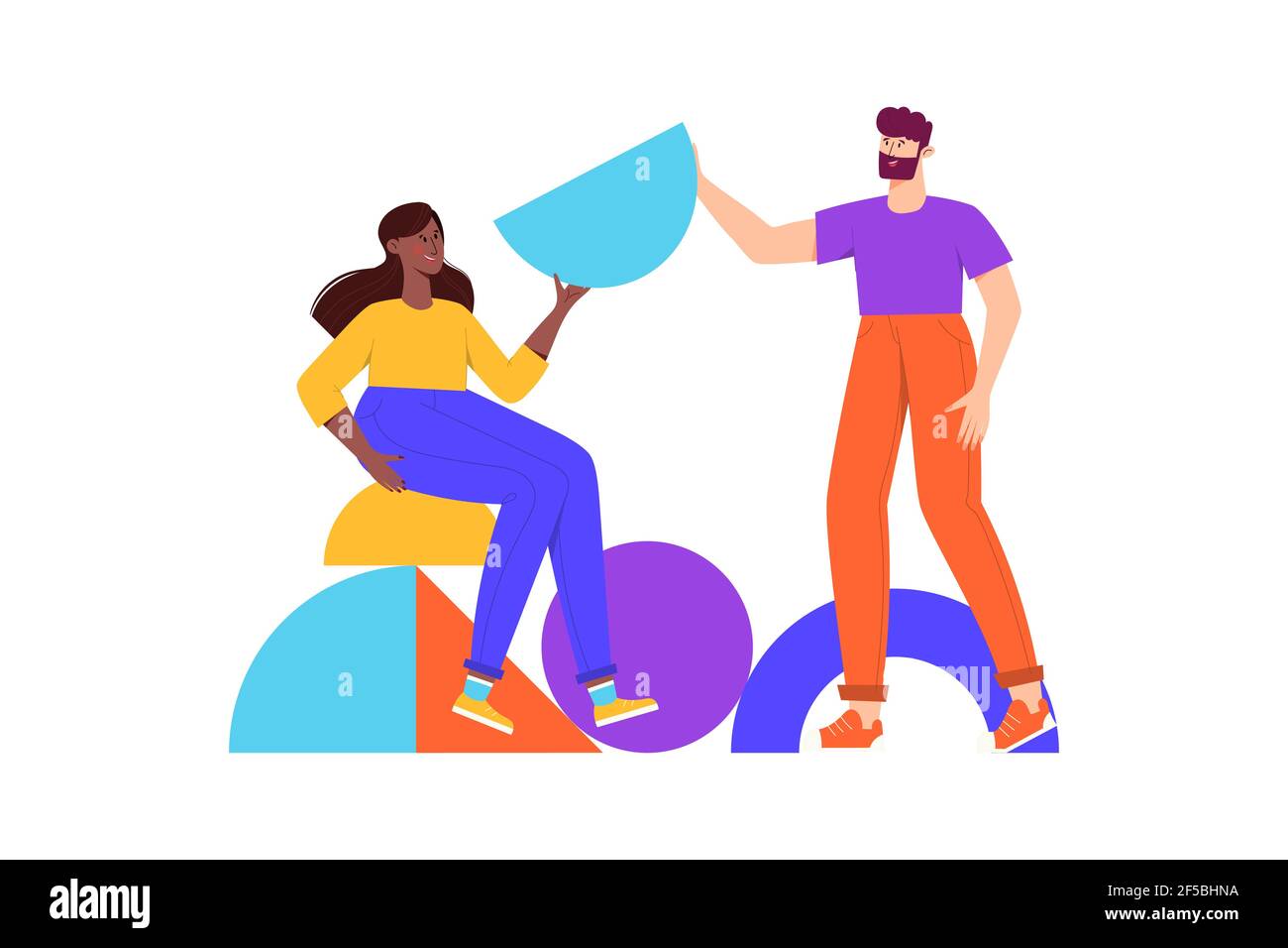 Teamwork geometric shapes Stock Vector Image & Art - Alamy