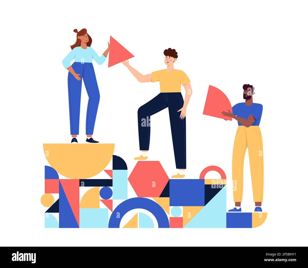 Teamwork Geometric Shapes Stock Vector Image And Art Alamy