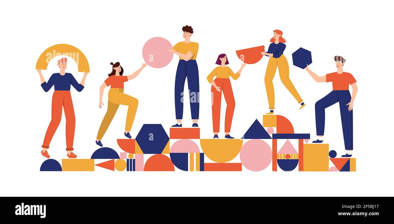 Teamwork geometric shapes Stock Vector Image & Art - Alamy