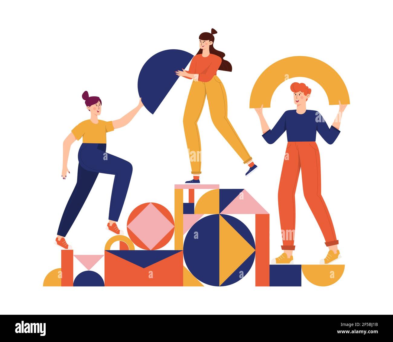 Teamwork geometric shapes Stock Vector Image & Art - Alamy