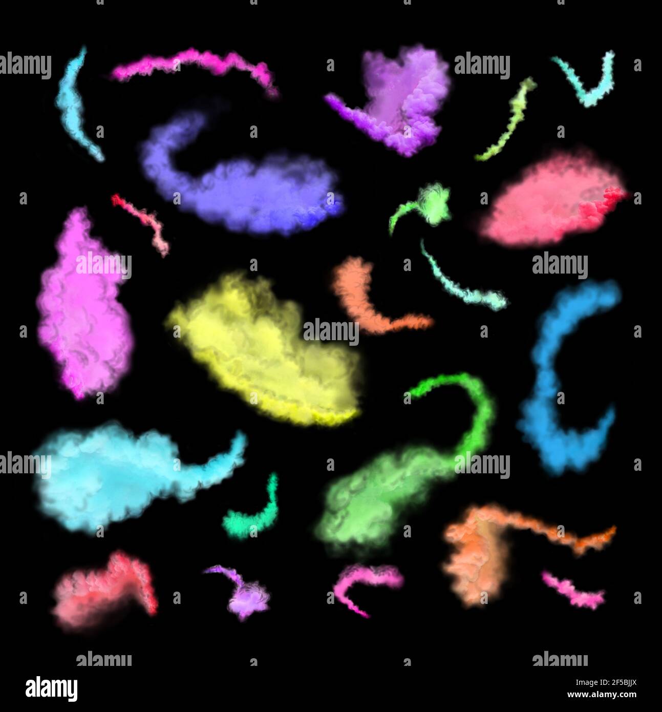 Color wave smoke texture on black background. Bomb smoke on black ...