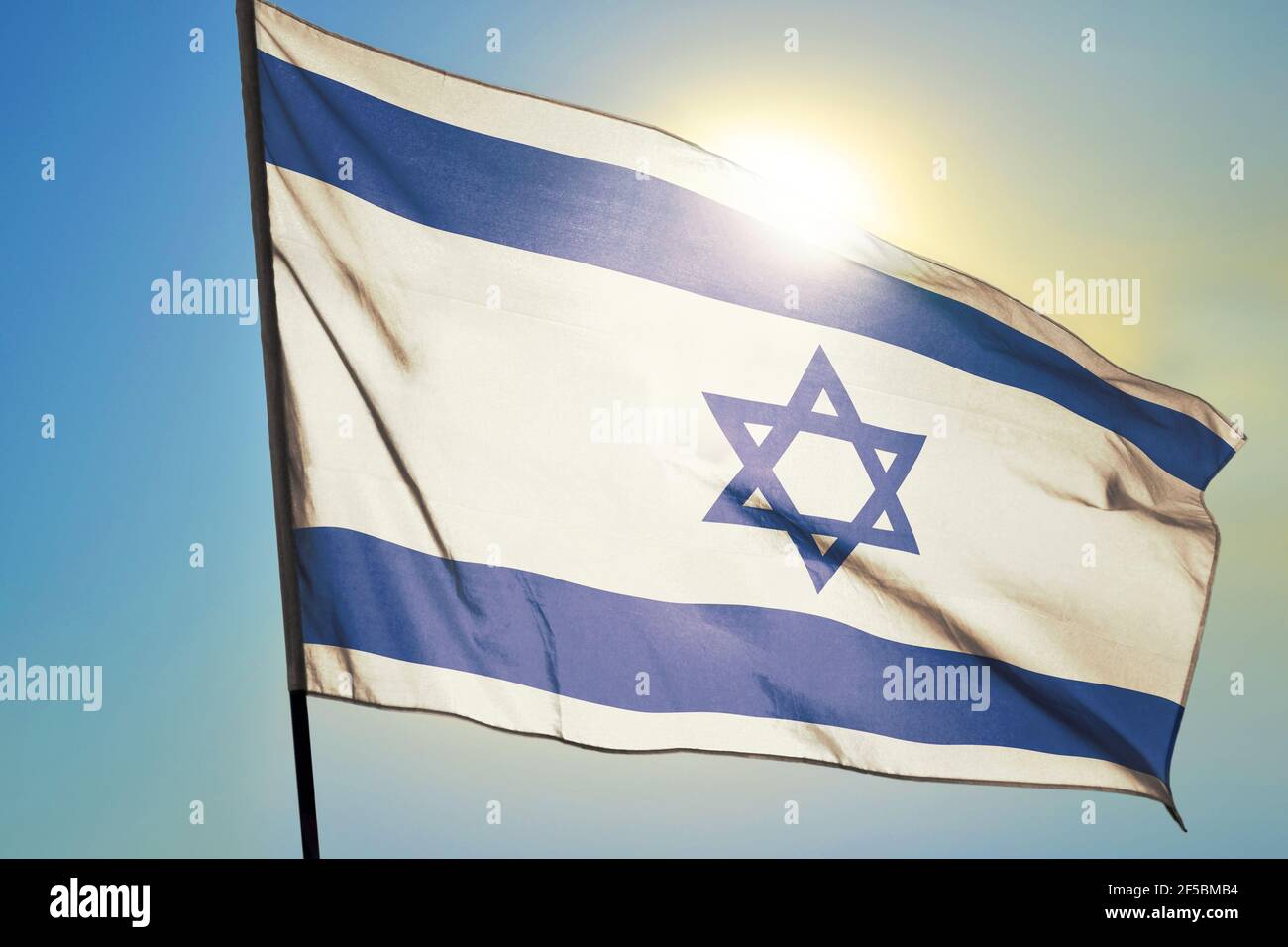 Israel national flag waving on hi-res stock photography and images - Alamy