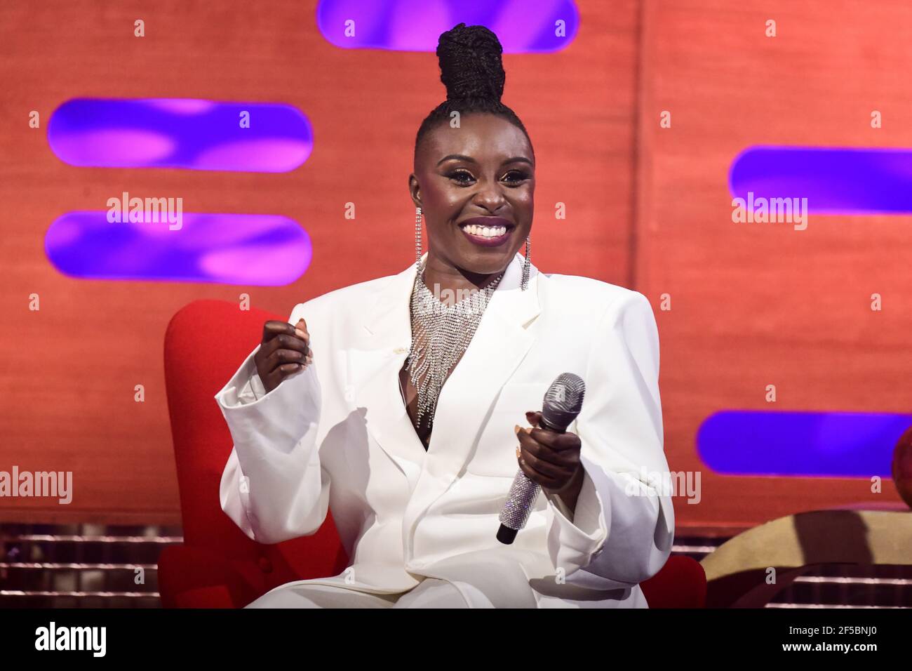 EDITORIAL USE ONLY Singer-songwriter Laura Mvula during filming for the ...