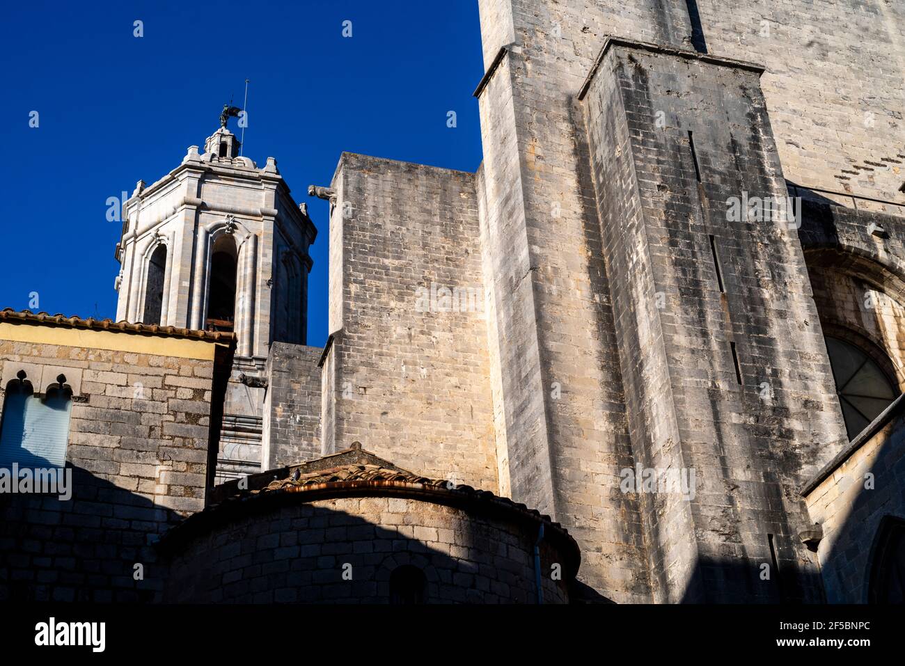 Historic center of Girona, Girona Cathedral, Catalonia, Spain Stock ...