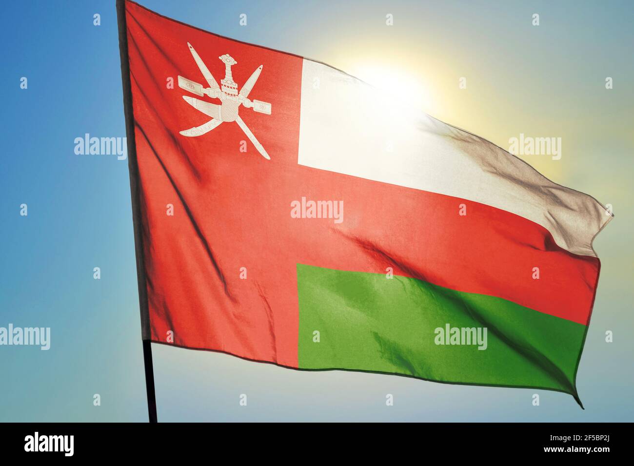 Oman flag waving hi-res stock photography and images - Alamy