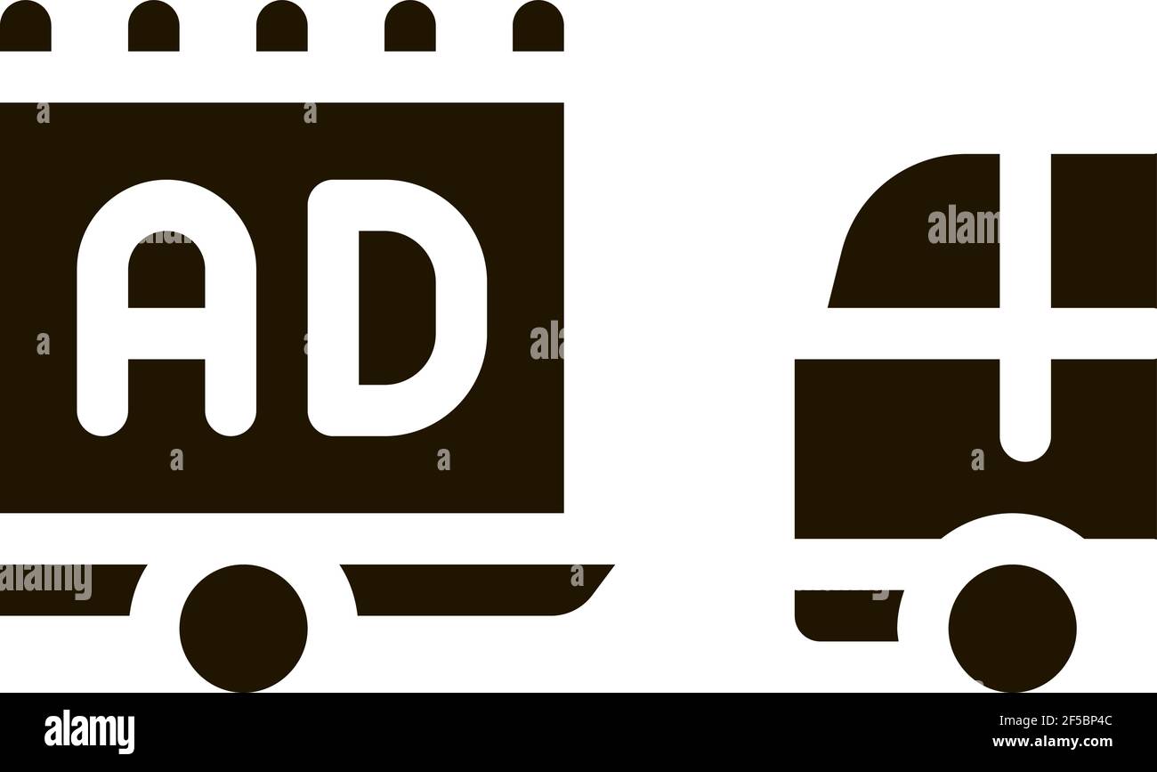 moving advertisement by car icon vector illustration Stock Vector Image ...