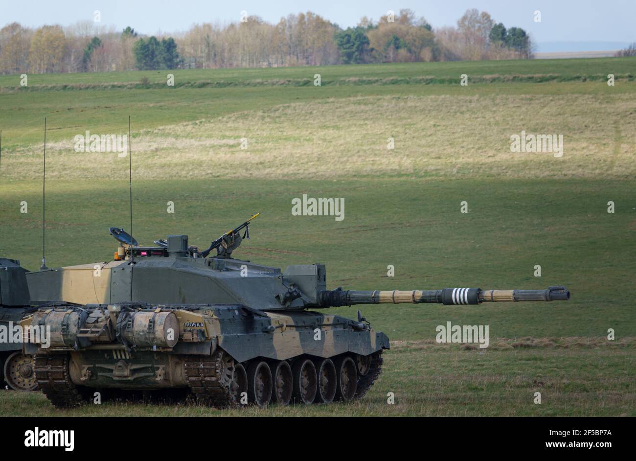 the crews of four Challenger 2 II main battle tanks take a break from a ...