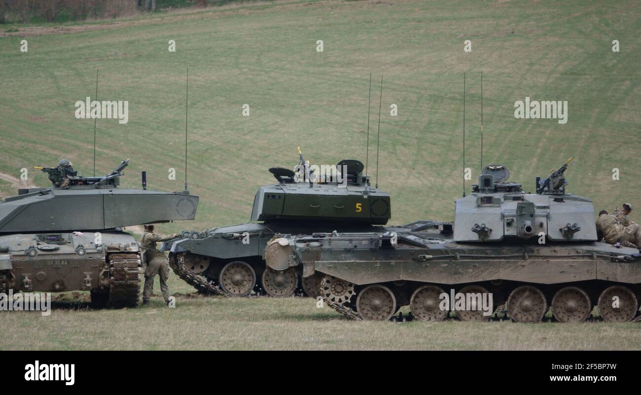 the crews of four Challenger 2 main battle tanks take a well earned ...