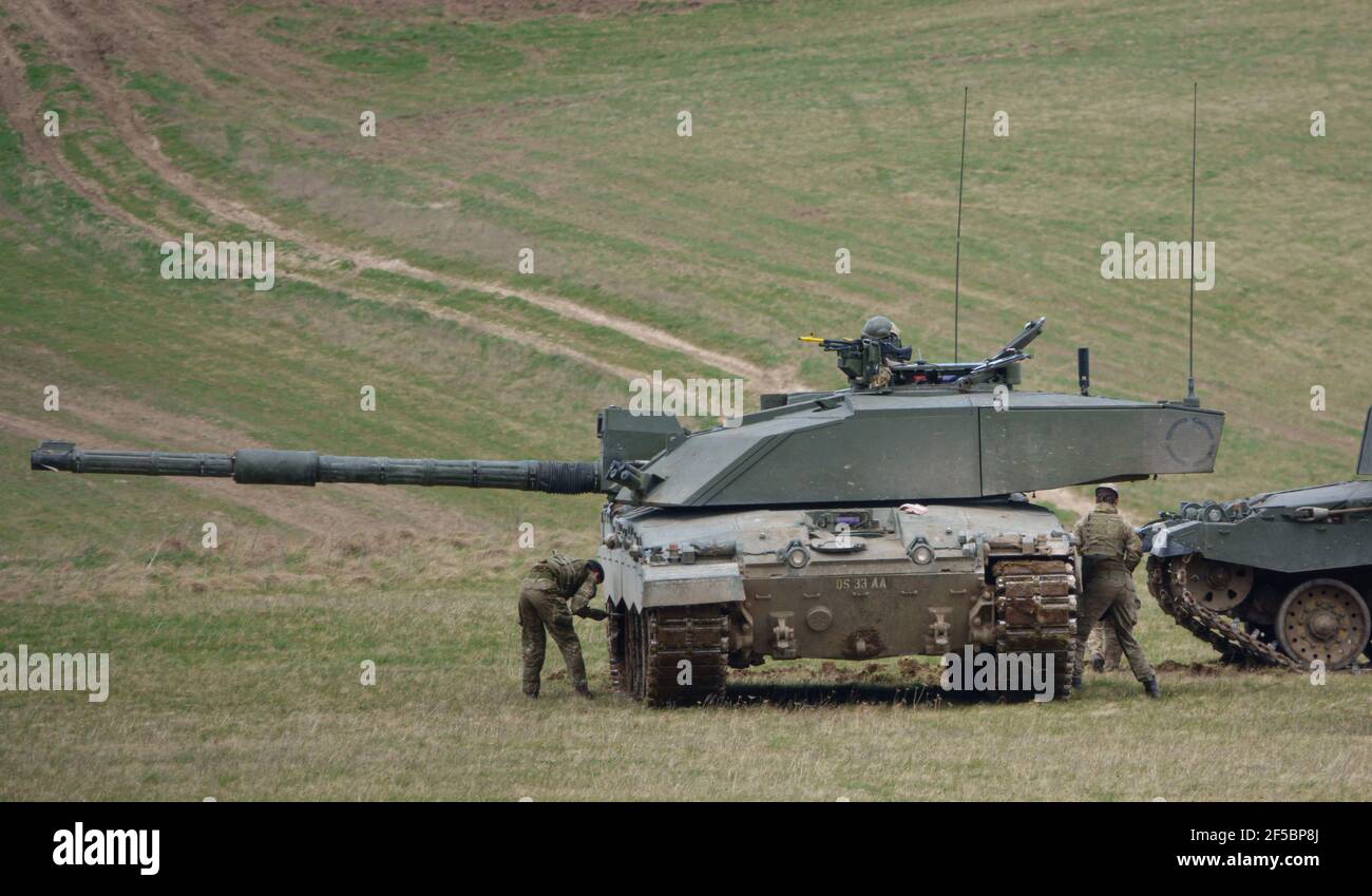 the crews of four Challenger 2 main battle tanks take a well earned ...