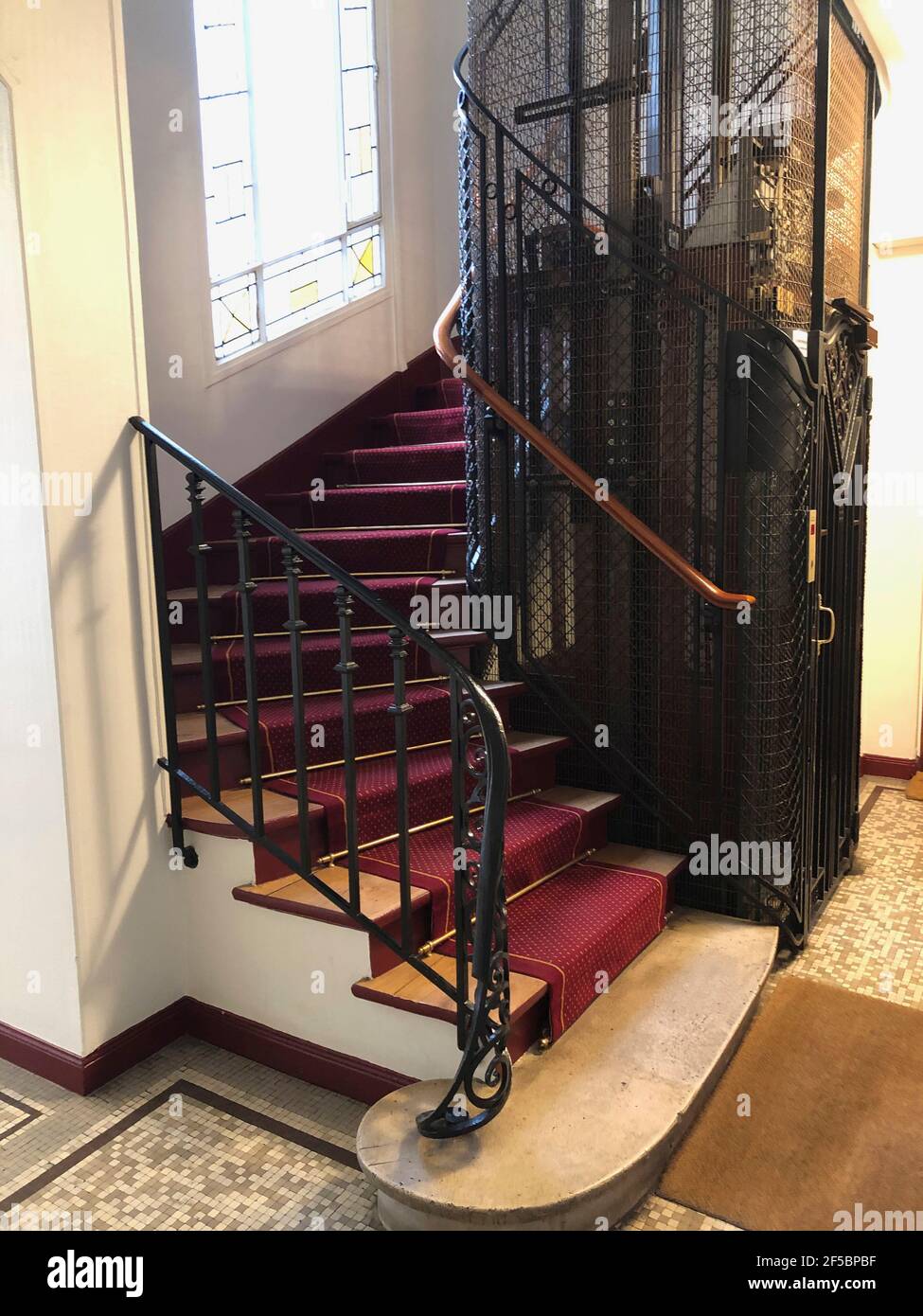 Paris, France, Detail inside Old Parisian Apartment Building Hallway ...