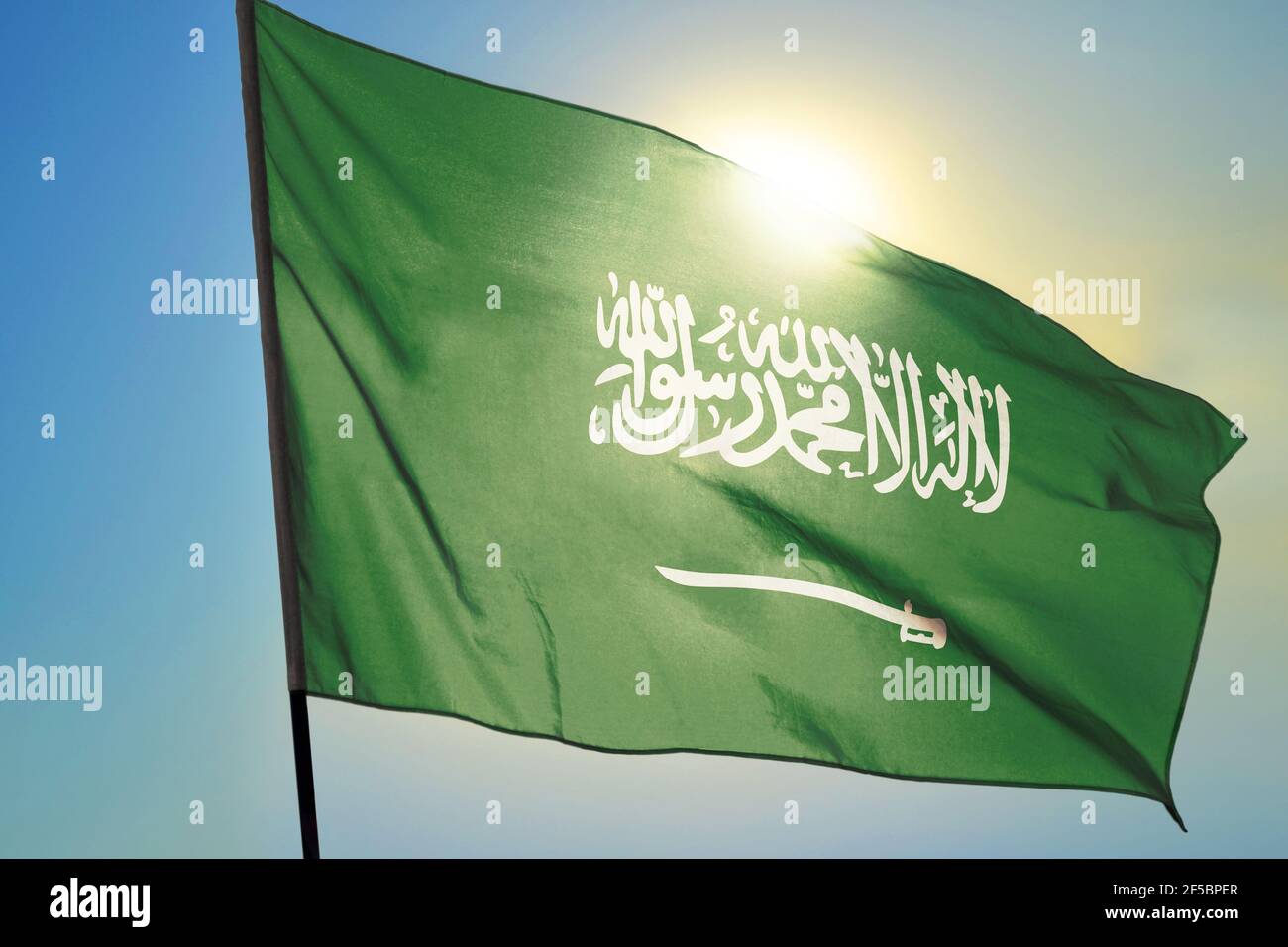 Saudi arabia flag flying hi-res stock photography and images - Alamy