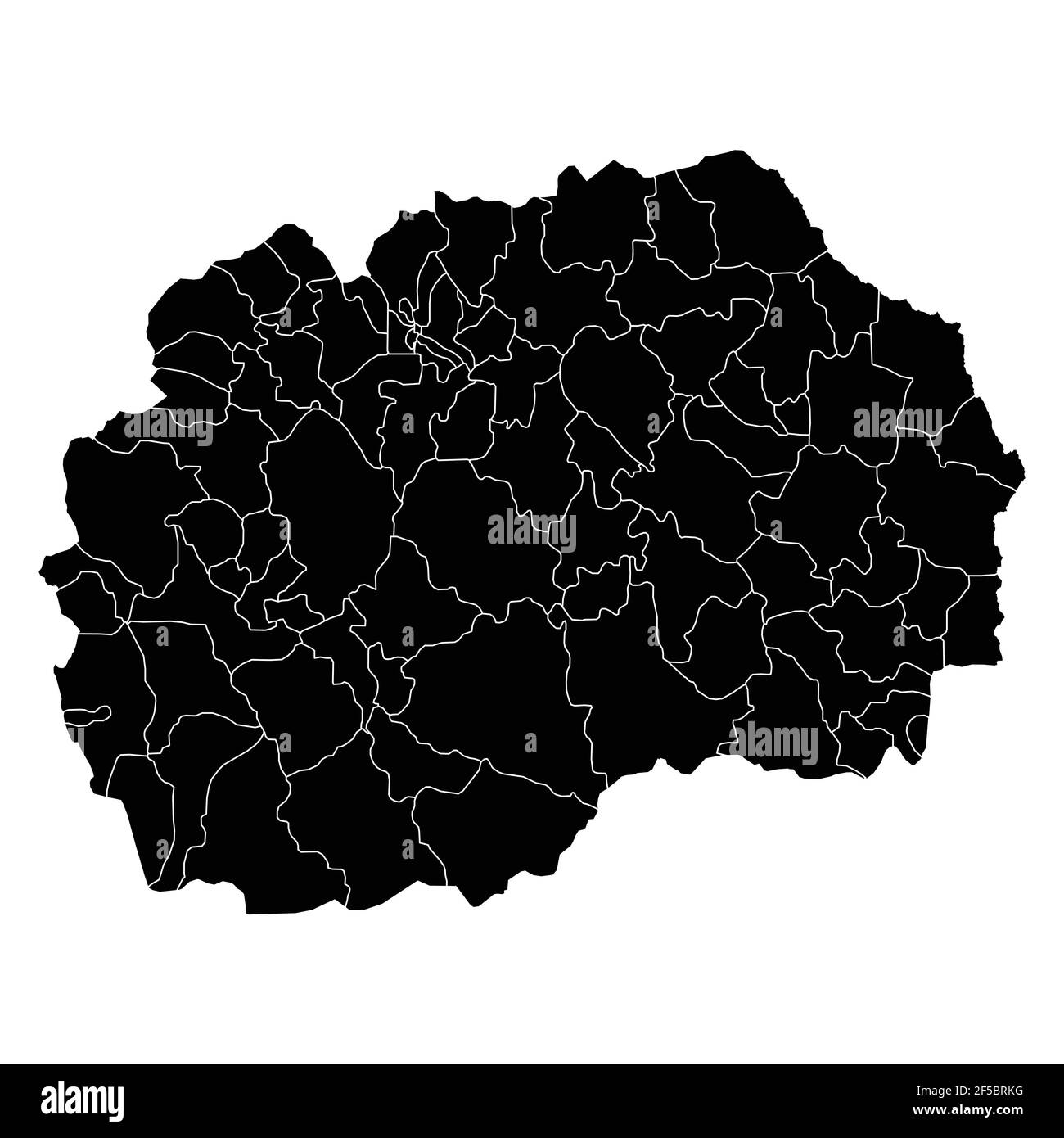 Macedonia country map vector with regional areas Stock Vector Image ...